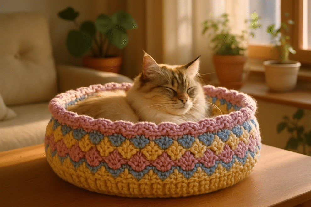 How to crochet cat bed?